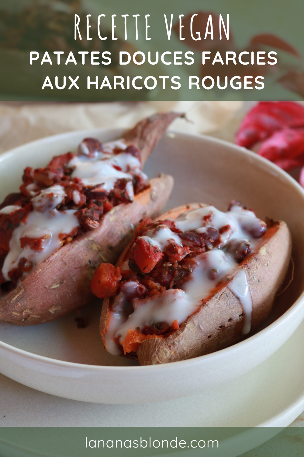 Patates douces farcies aux haricots rouges - L'ananas blonde